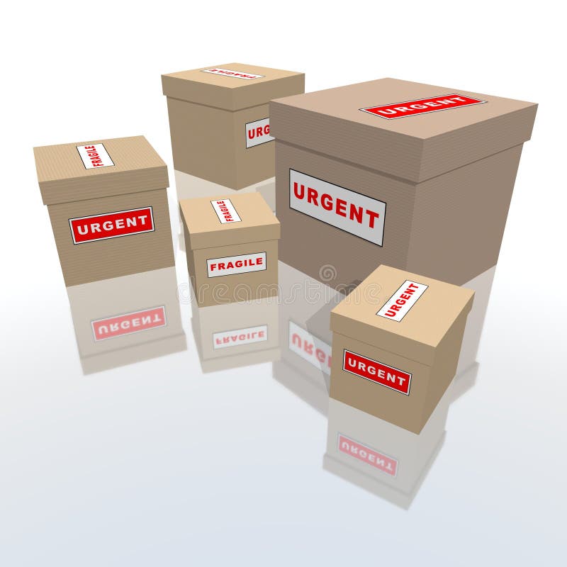 Urgent packages stock illustration. Illustration of courier - 2416401