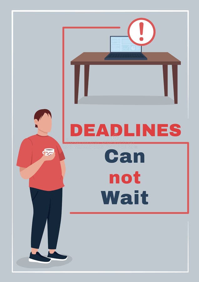 Urgent Projects at Work Poster Flat Vector Template Stock Vector ...