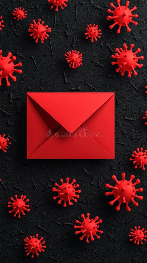 Urgent Red Envelope Alert Coronavirus Outbreak Email Notification Stock ...