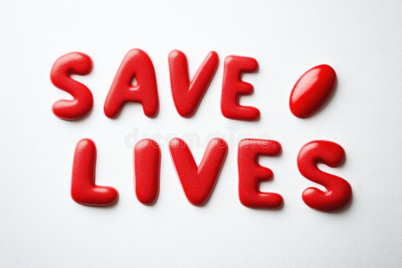 Urgent Save Lives Written in Red with Blood. Stock Illustration ...