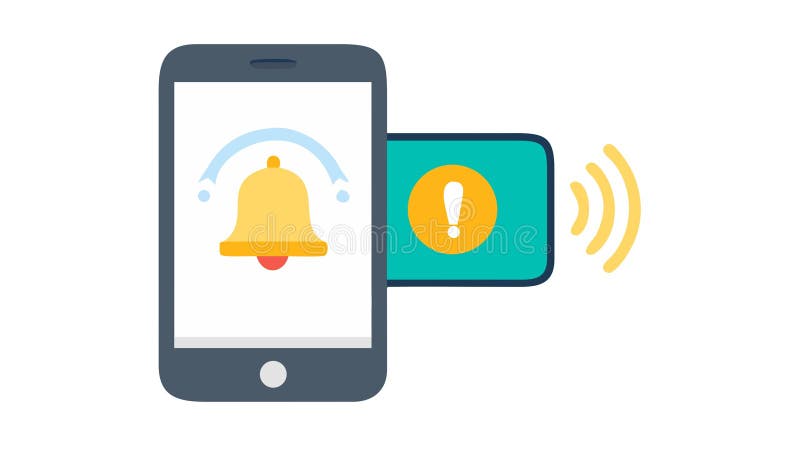 Urgent Smartphone Notification Icon, Important Alert Broadcast, Vector ...