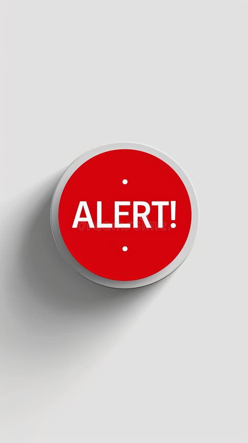 Urgent Warning: Minimalist Grey Notification Outline with Red ALERT ...