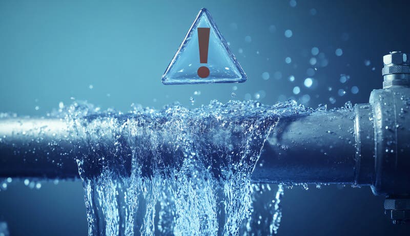 Urgent Water Leak Alert! Damaged Pipe with Gushing High Quality Image ...