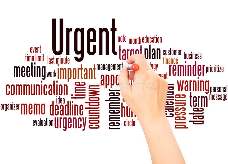 Urgent Word Cloud Hand Writing Concept Stock Image - Image of customer ...