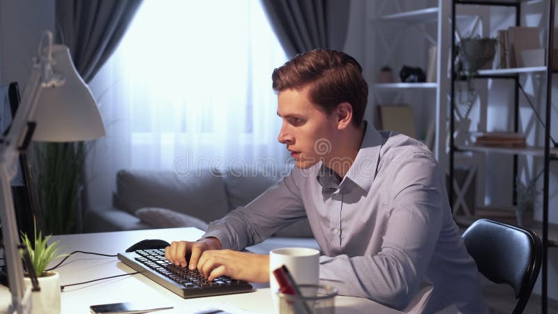 Urgent Work Busy Man Virtual Communication Office Stock Video - Video ...