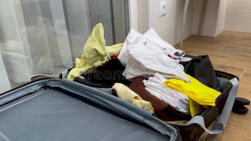 Pack Your Things in a Suitcase in a Hurry. Stock Video - Video of ...