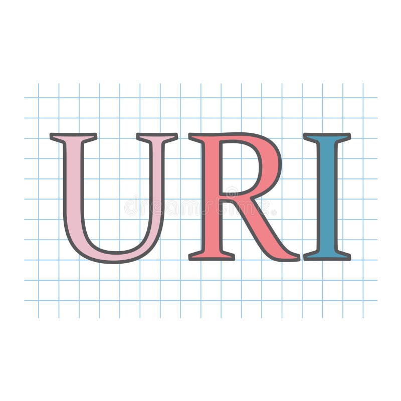 URI Upper Respiratory Infection Acronym Written on Checkered Paper ...