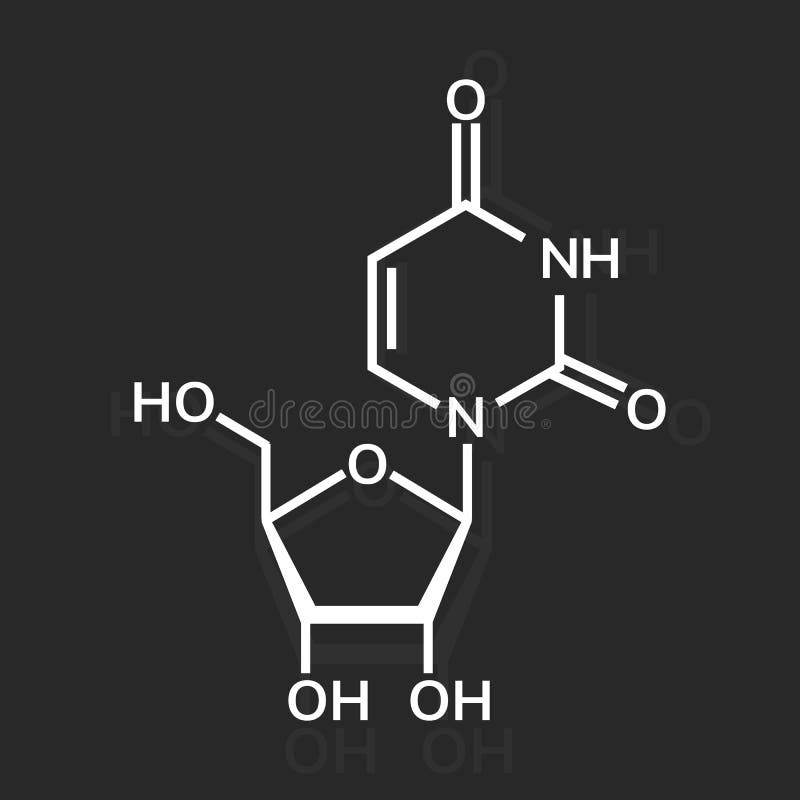 Uridine chemical formula stock vector. Illustration of icon - 150837992