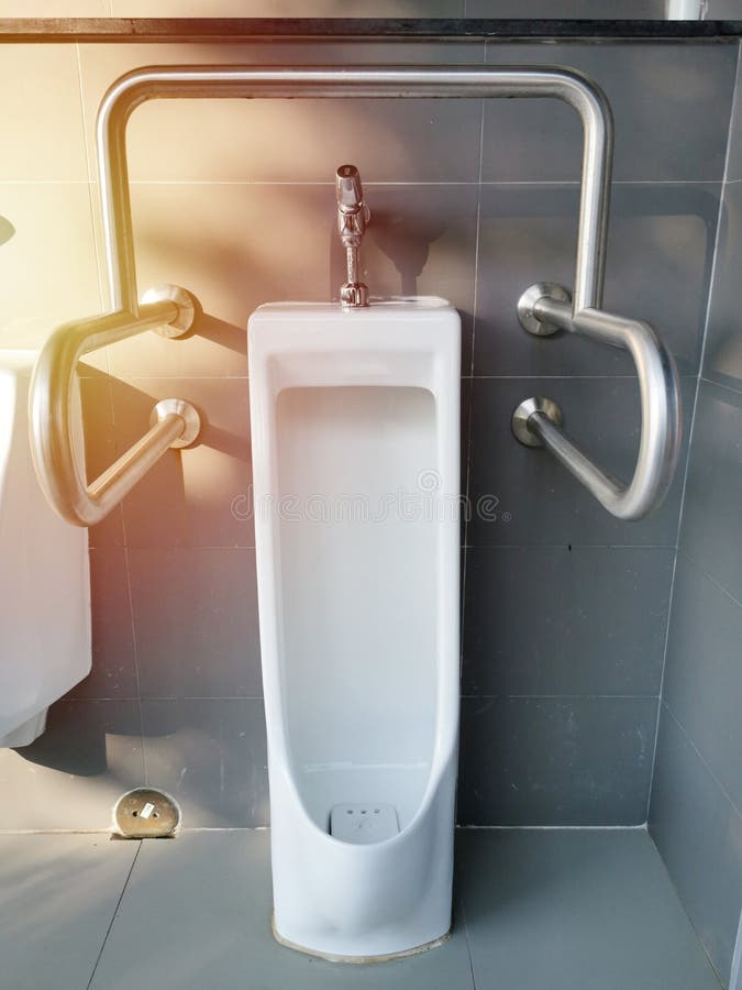 Urinal with Handrails for Disabled Person Stock Photo - Image of ...