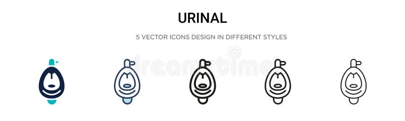 Urinal Icon in Filled, Thin Line, Outline and Stroke Style. Vector ...
