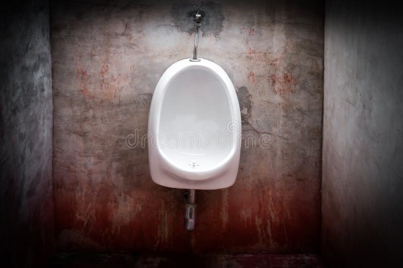 Urinal on Old Concrete Red Wall Stock Image - Image of elegant ...