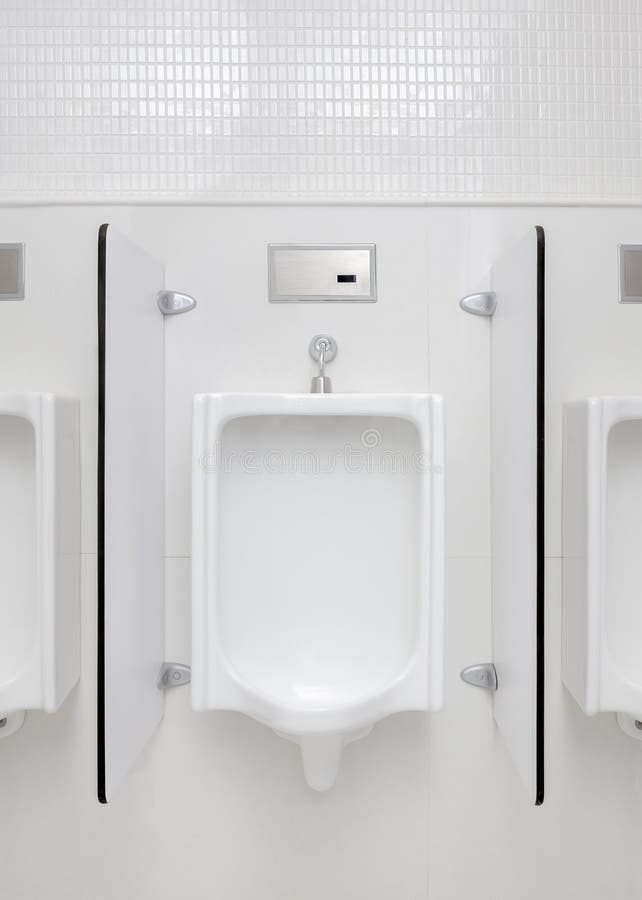 Urinal in restroom stock image. Image of flush, grey - 28136951