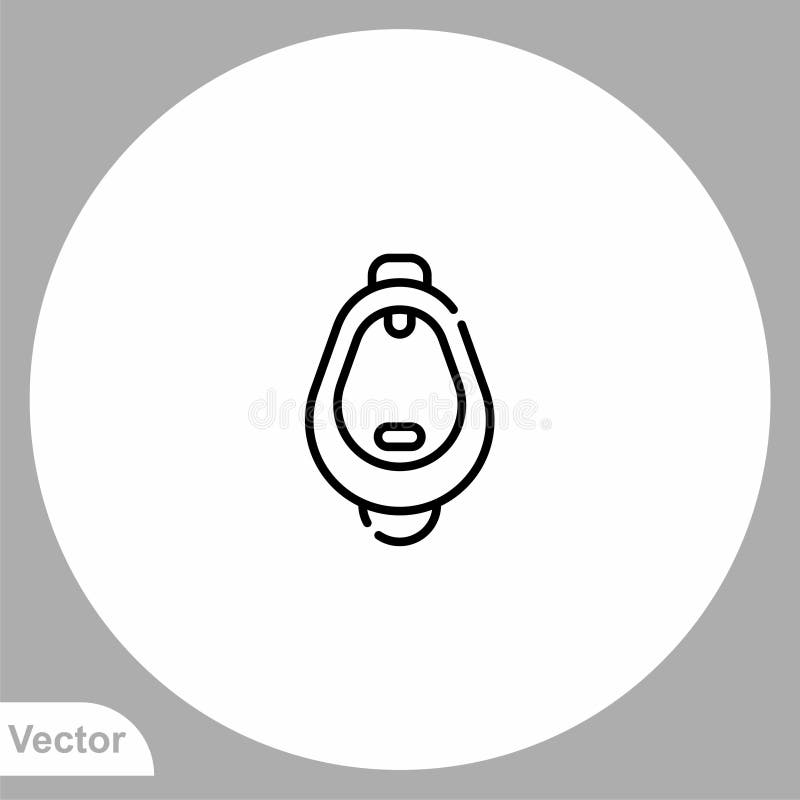 Urinal Vector Icon Isolated On White Background. Outline, Thin Line ...