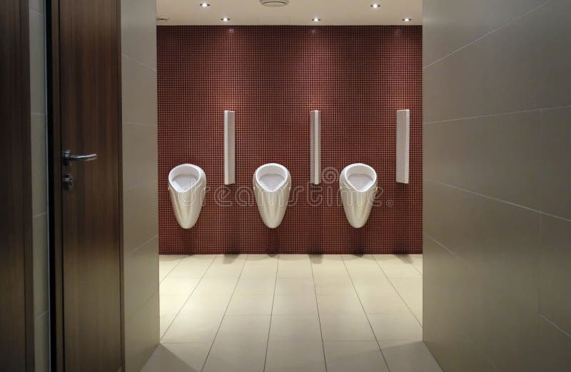 Urinals in a Men S Restroom Stock Image - Image of modern, restroom ...