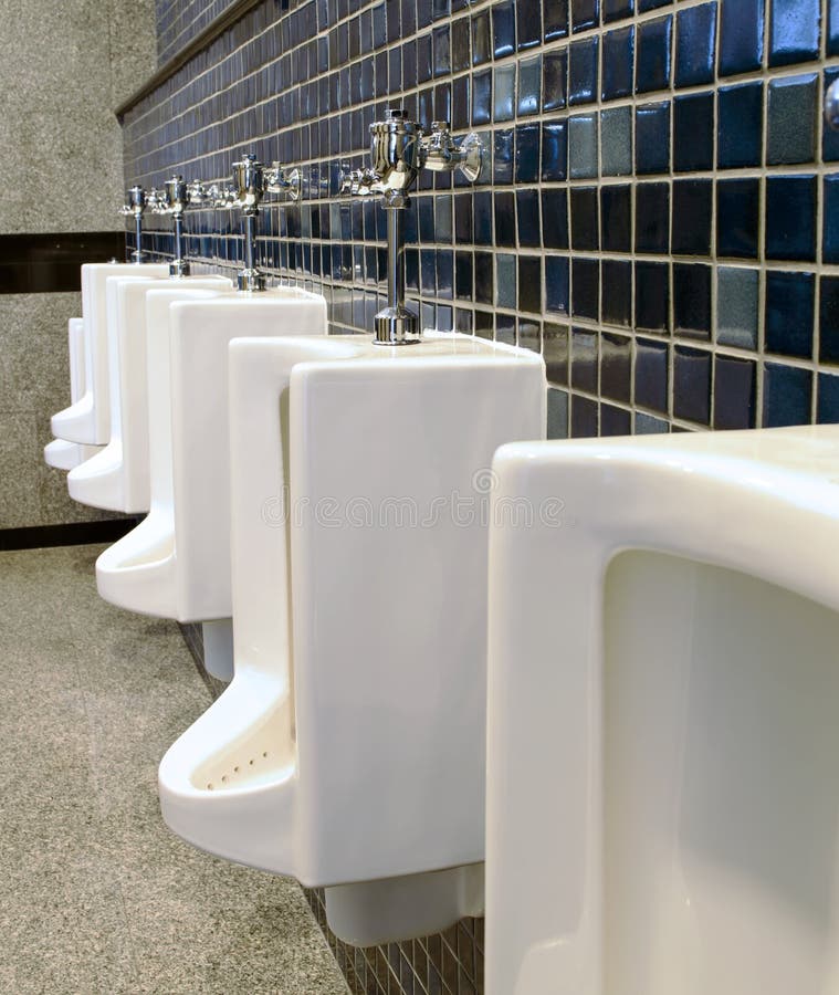 Public Men's Stainless Steel Urinal. Stock Photo - Image of stained ...