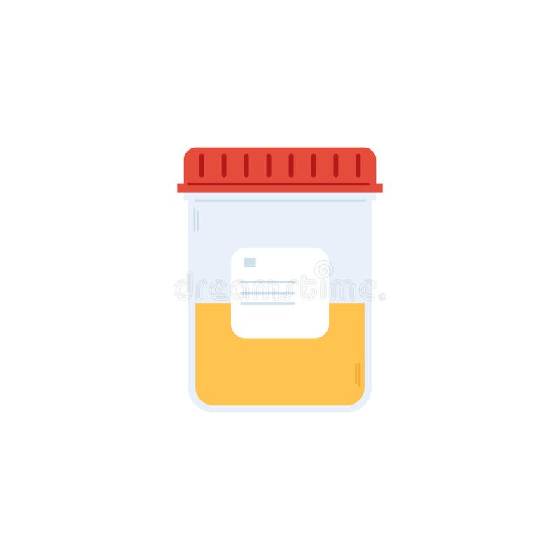 Urine Analysis. Container with Urine Sample Stock Vector - Illustration ...