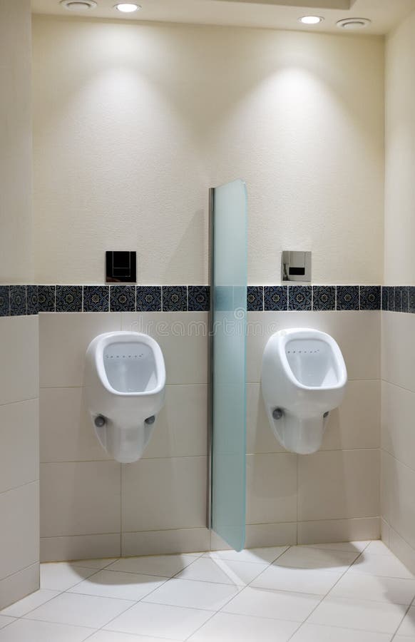 Urinoir Met Een Witgeschilderde Vlieg Op Het Toilet Stock Foto - Image ...