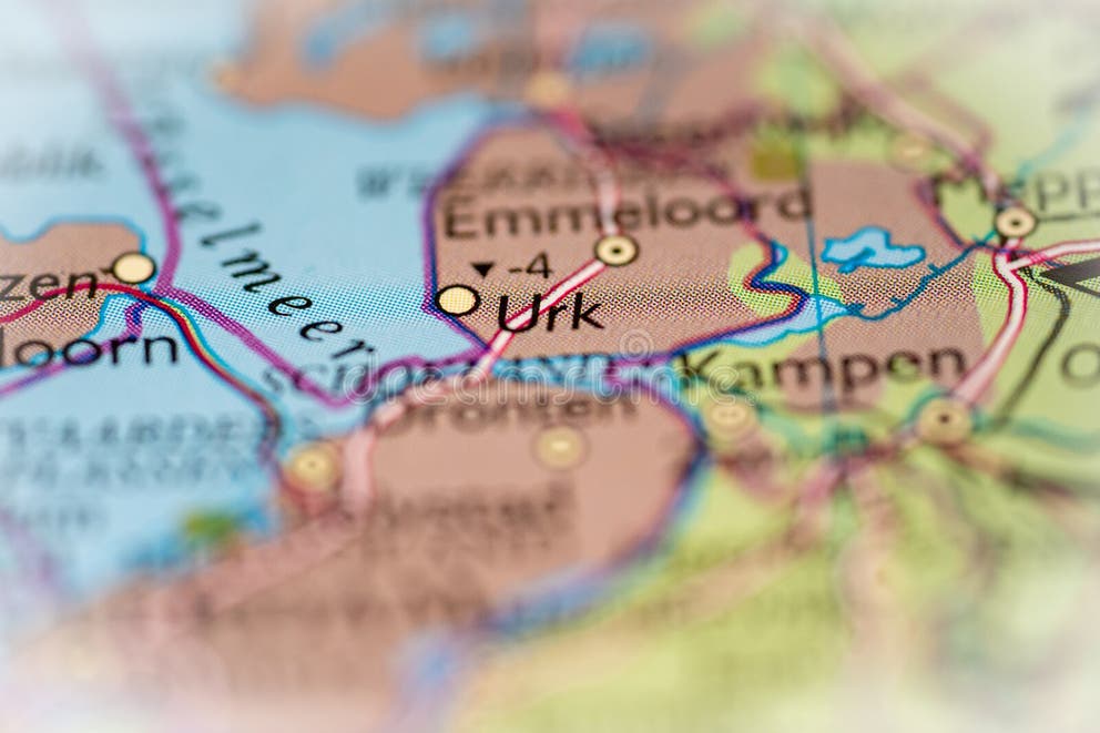 Urk, Netherlands Highlighted on a World Map Stock Image - Image of ...