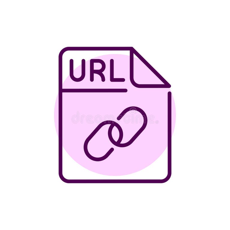 URL File Color Line Icon. Format and Extension of Documents Stock ...