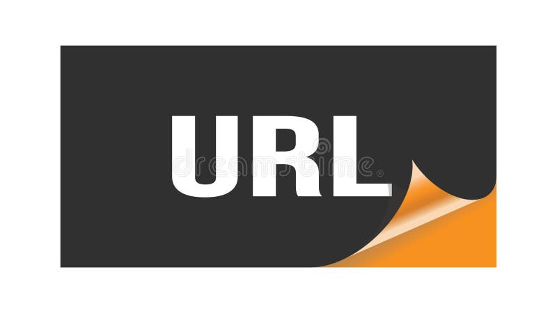 URL Text Written on Black Orange Sticker Stock Illustration ...