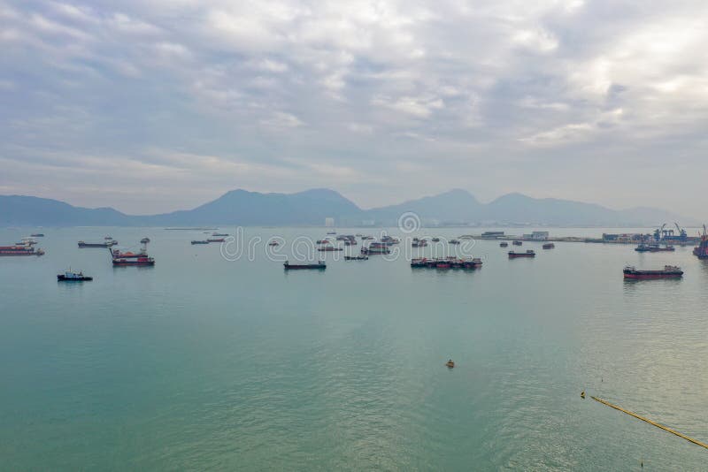 The Urmston Road Channel, South of Tuen Mun, Hk 19 Dec 2021 Stock Image ...