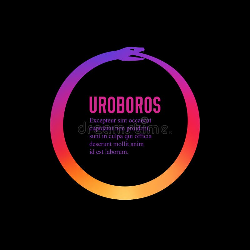 Uroboros. Flat Vector Illustration Stock Vector - Illustration of ...