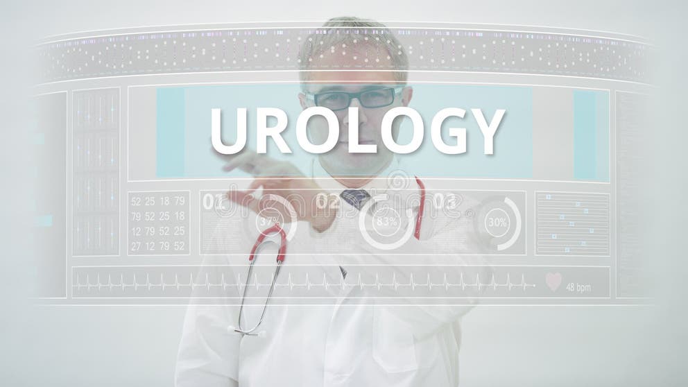 UROLOGY Tab is Scrolled by a Doctor on a Modern Display Stock Image ...