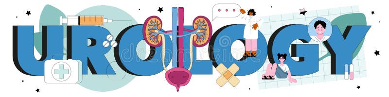 Urology Typographic Header. Urinary System Examination, Kidney Stock ...