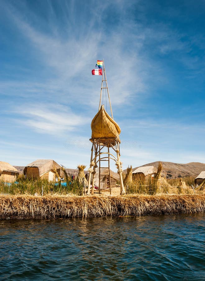 Uros - Floating Islands, Titicaca Stock Image - Image of buildings ...