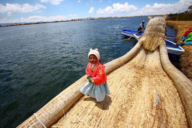 Uros native woman, Peru editorial photography. Image of head - 22024802