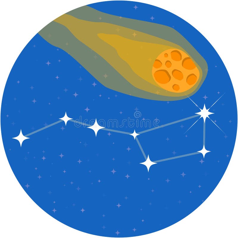 Ursa Constellation and Falling Meteorite Vector on White Stock Vector ...