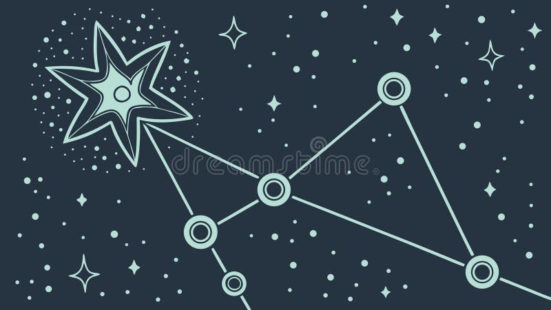 Ursa Minor Constellation with North Star, Celestial Navigation, Vector ...