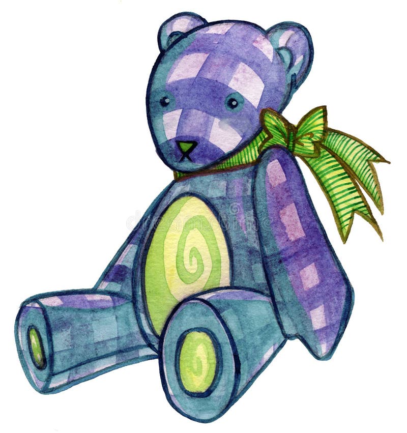 Urso azul da peluche ilustração stock. Ilustração de ciano - 5481604