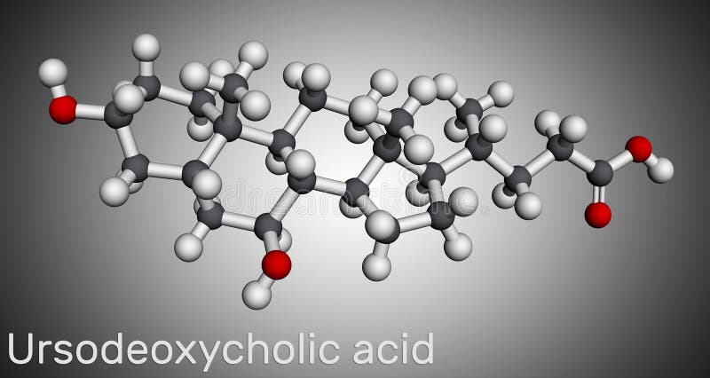 Ursodeoxycholic Acid, Ursodiol, UDCA Molecule. it is Used As Cholagogue ...