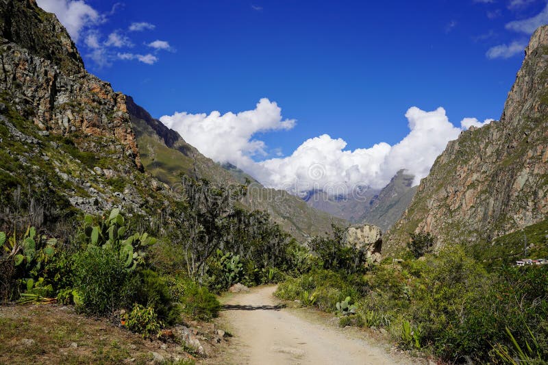 Path through the Andes, Inka Trail, Cusco, Peru Stock Image - Image of ...