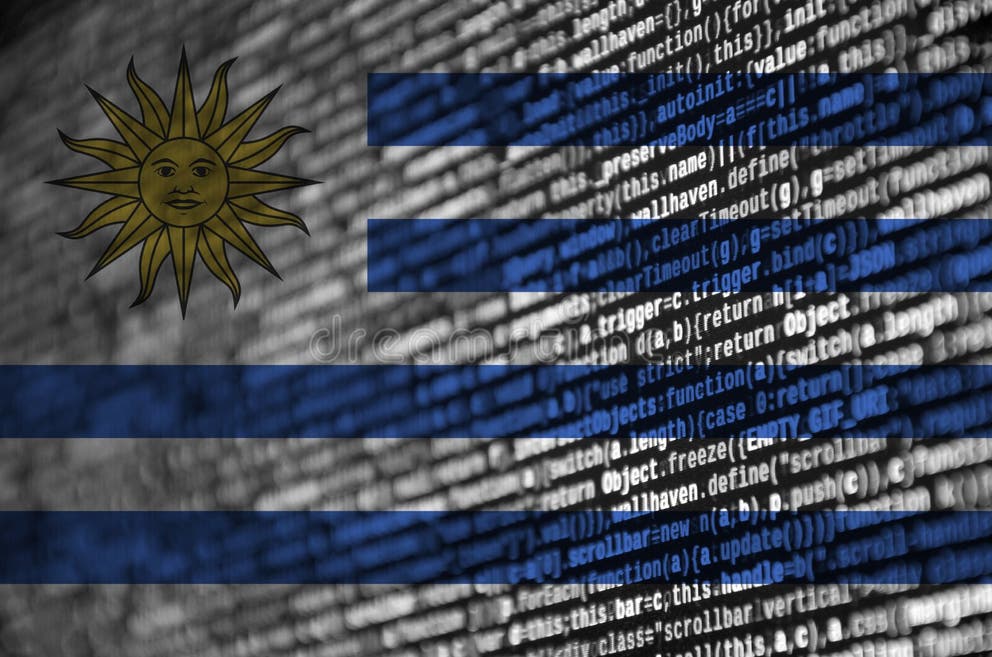 Uruguay Flag is Depicted on the Screen with the Program Code. the ...