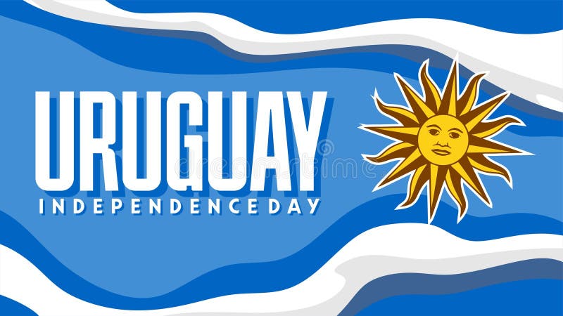 Uruguay Independence Day with Uruguayan Flag Stock Vector ...