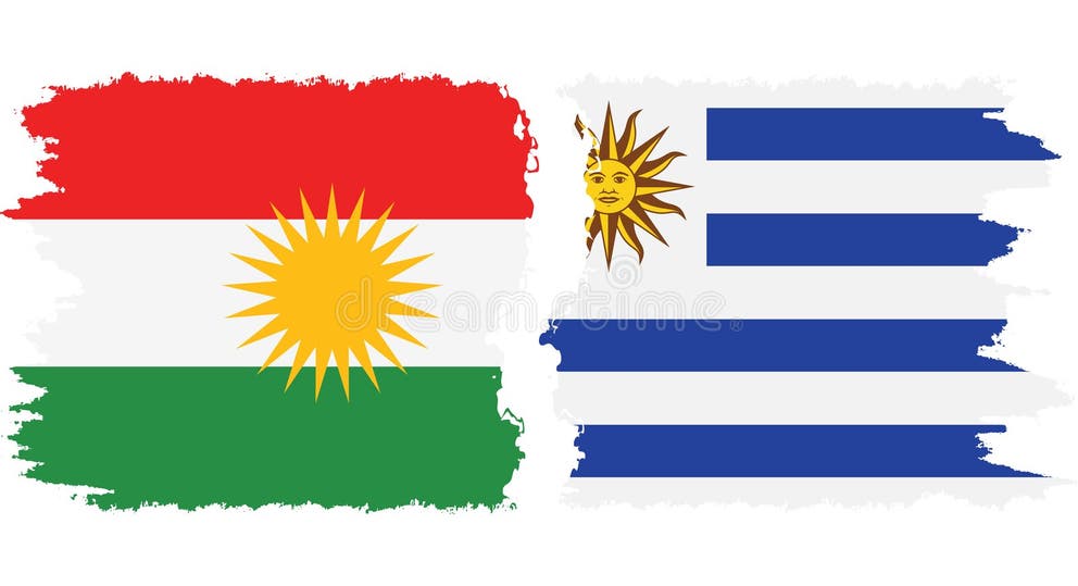 Uruguay and Kurdistan Grunge Flags Connection Vector Stock Vector ...