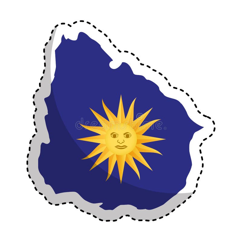 Uruguay map with sun icon stock vector. Illustration of modern - 88011018