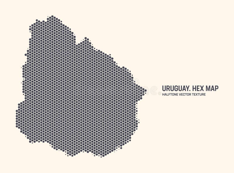 Uruguay Map Vector Hexagonal Half Tone Pattern Isolated on Light ...