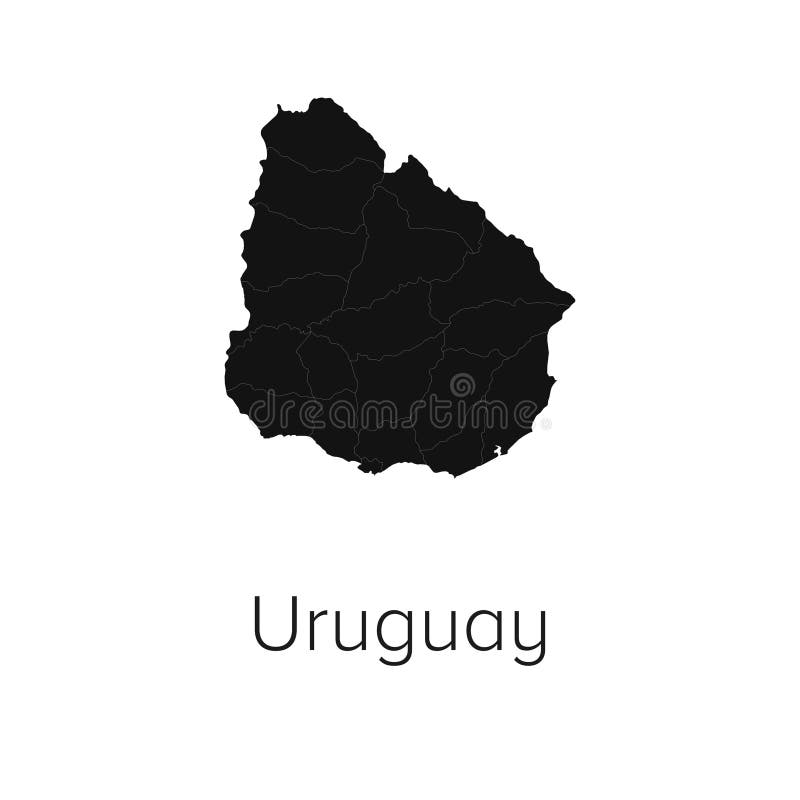 Uruguay Map Vector Illustration - Silhouette, Outline, Uruguay Travel ...