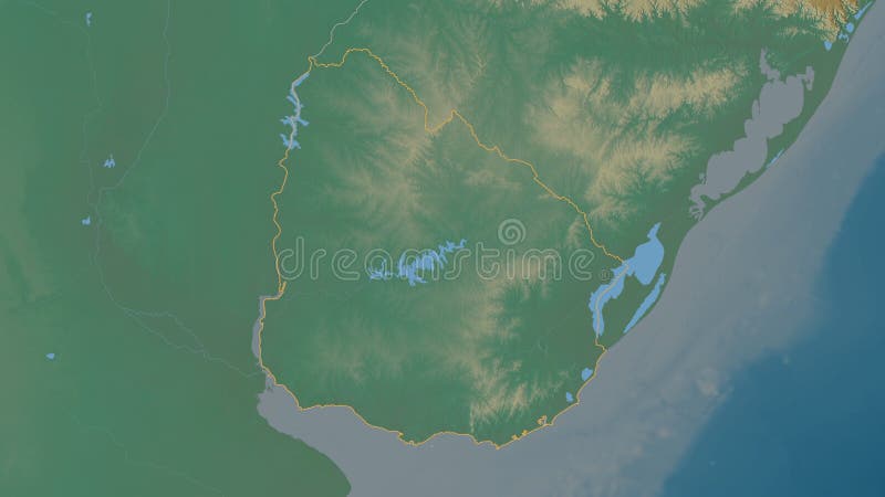 Uruguay - overview. Relief stock illustration. Illustration of uruguay ...