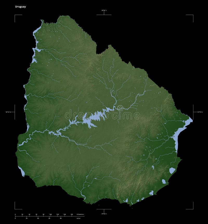 Uruguay Shape on Black. Pale Stock Illustration - Illustration of ...