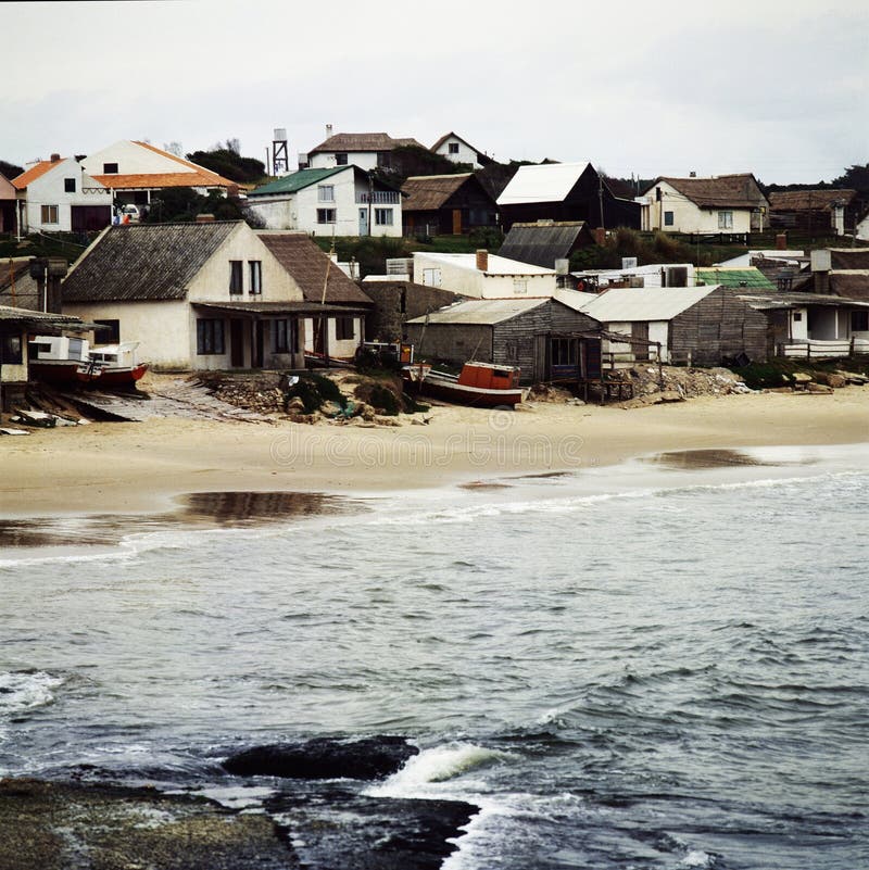 Uruguay, Town of Punta De Diablo on the Atlantic Ocean Stock Photo ...