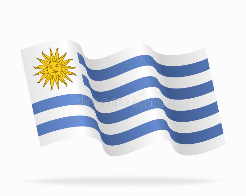 Uruguayan Flag Wavy Background Layout. Vector Illustration. Stock ...