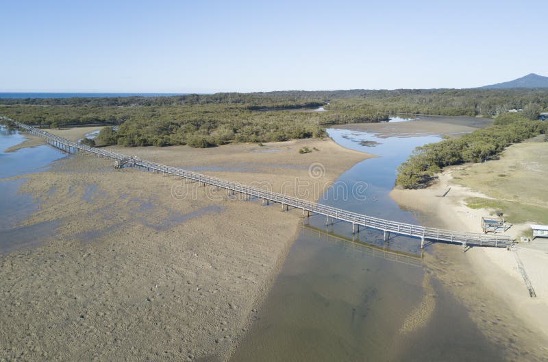 Bridge Over the Mission River Stock Photo - Image of weipa, aerial ...