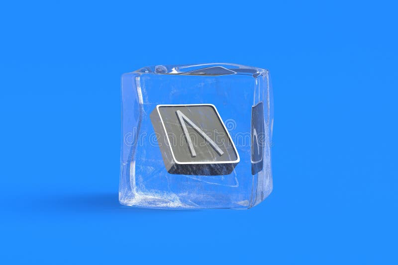 Uruz rune in ice cube stock illustration. Illustration of nordic ...