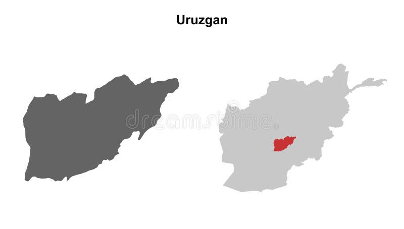 Uruzgan outline map stock vector. Illustration of isolated - 378836810