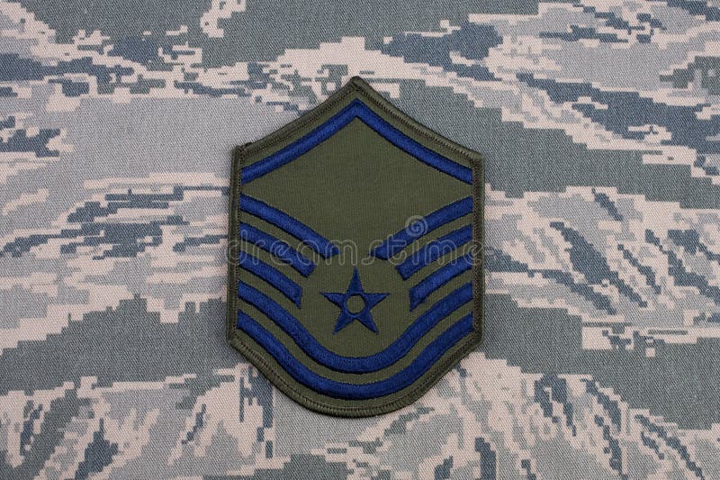 US AIR FORCE Master Sergeant Rank Patch on Digital Tiger Stripe Pattern ...