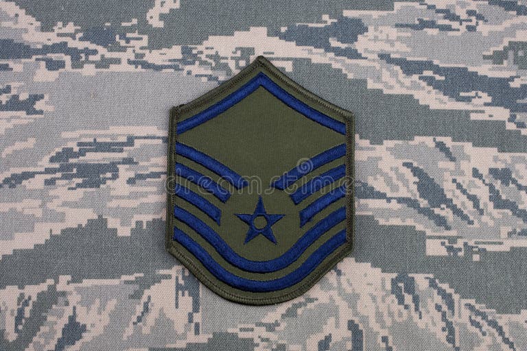 US AIR FORCE Master Sergeant Rank Patch on Digital Tiger Stripe Pattern ...